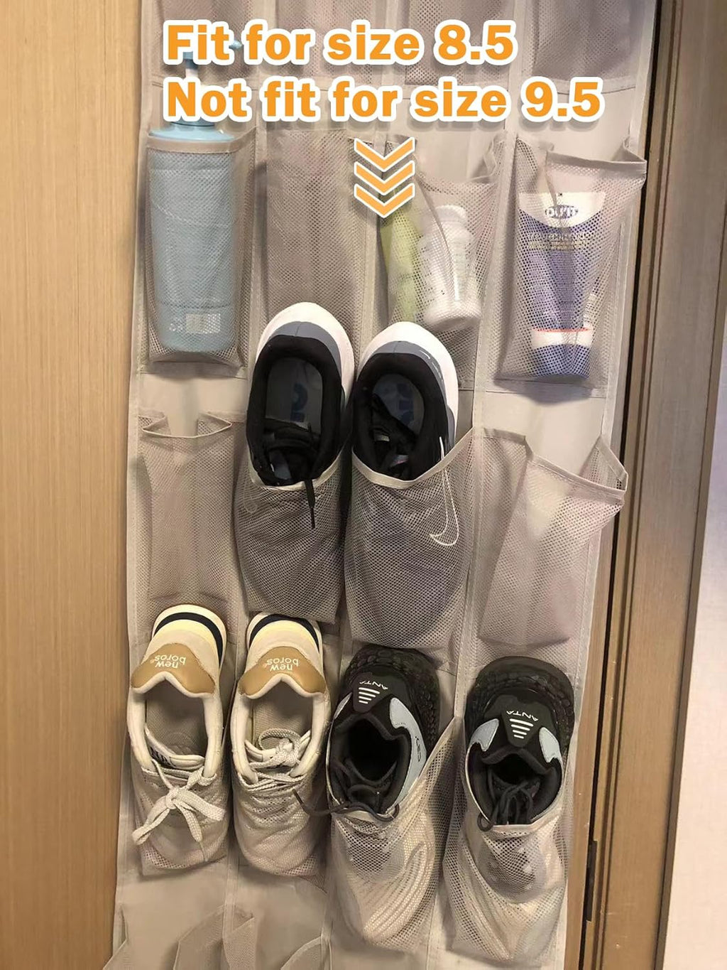 24-Pocket Over-the-Door Shoe Organizer | Breathable Mesh Storage ...