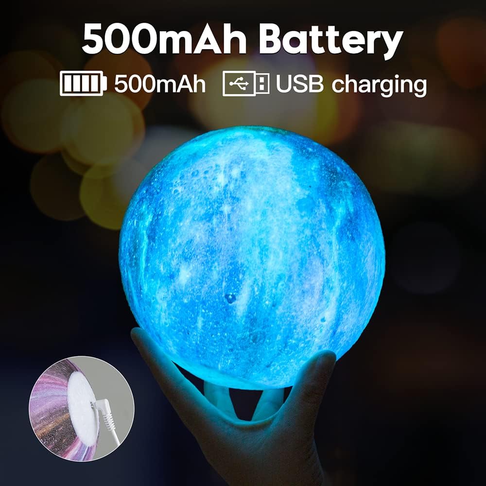 3D Moon Lamp Galaxy Light 5.9" - 16 Colors LED Night Light with Remote ...