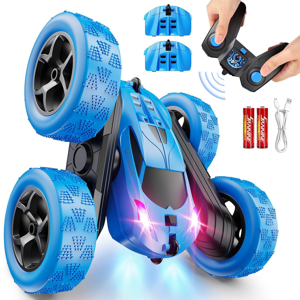 RC Stunt Car for Kids 6-12 - 4WD Remote Control with LED Lights & 360 ...